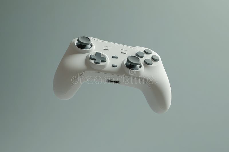 A White Game Controller Floating in the Air Stock Illustration ...