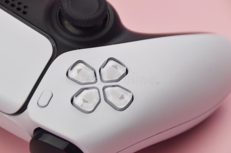 White Game Controller Isolated on Pink Background. Stock Photo - Image ...