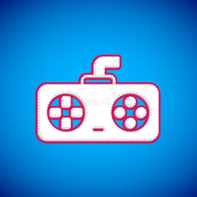 White Game Controller or Joystick for Game Console Icon Isolated on ...