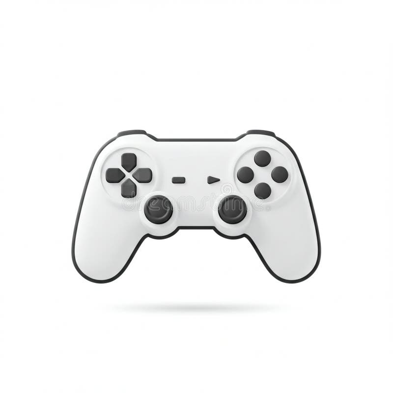 White Game Controller with a Symmetrical Design. Features Two Analog ...