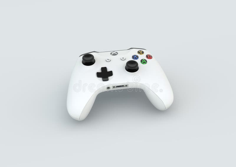 White Game Pad Controller on a Studio Background. Stock Illustration ...