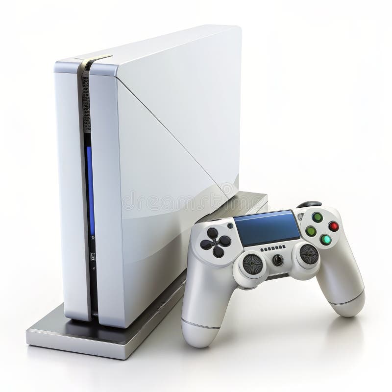White Gaming Console and Controller - 3D Render - Futuristic Design ...