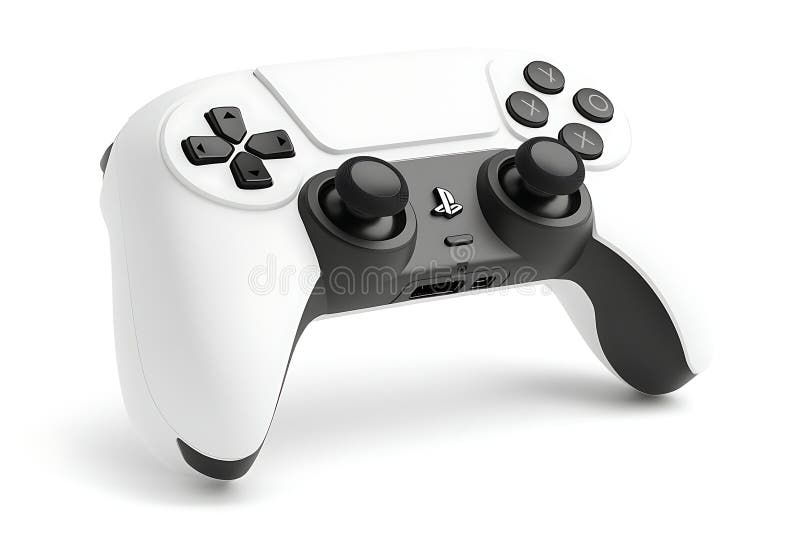 White Gaming Controller with Ergonomic Design on White Surface Stock ...