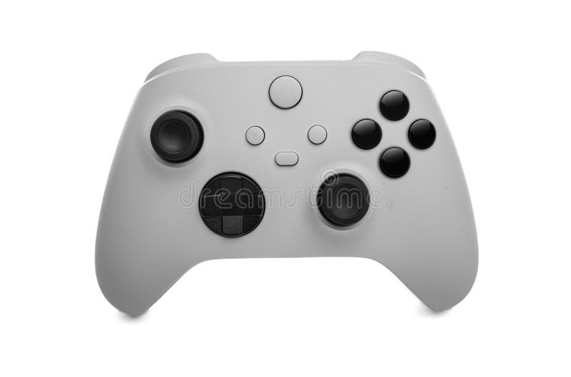 White Gaming Controller with a Symmetrical Design Stock Image - Image ...