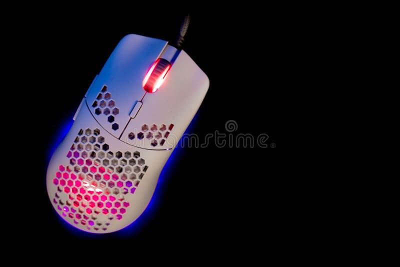 Gaming Mouse with LED Lights Stock Photo - Image of cable, light: 212805282
