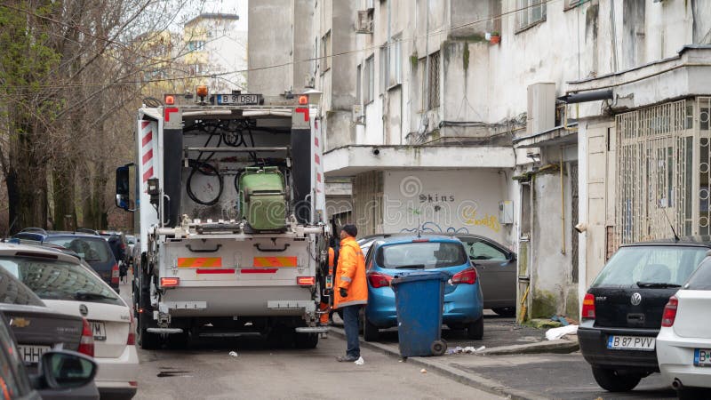 White Garbage Truck Used for Collection of Waste or Garbage in ...