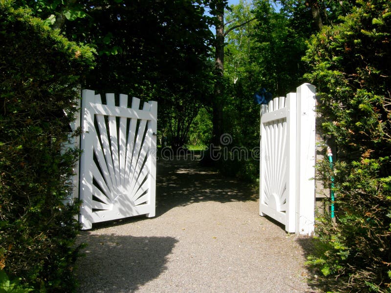 White garden gate stock image. Image of door, gate, garden - 22745415
