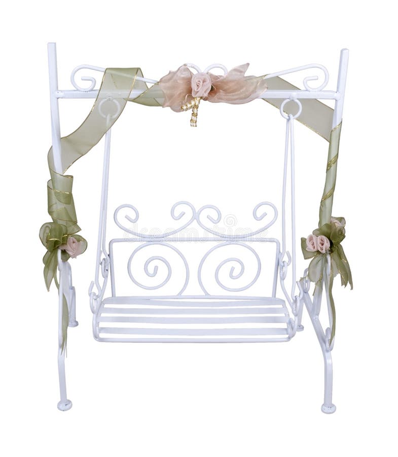 White Garden Swing for Relaxing Outdoors Stock Image - Image of ribbon ...