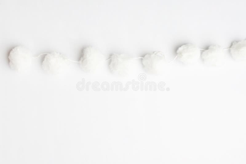 White Garland Border Decoration on White Background Stock Photo - Image ...