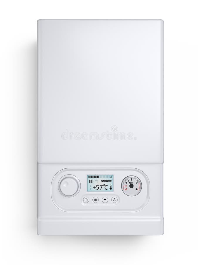 White Gas Boiler - Front View Stock Illustration - Illustration of ...