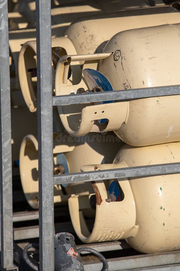 White Gas Bottle Container in a Store Stock Image - Image of container ...