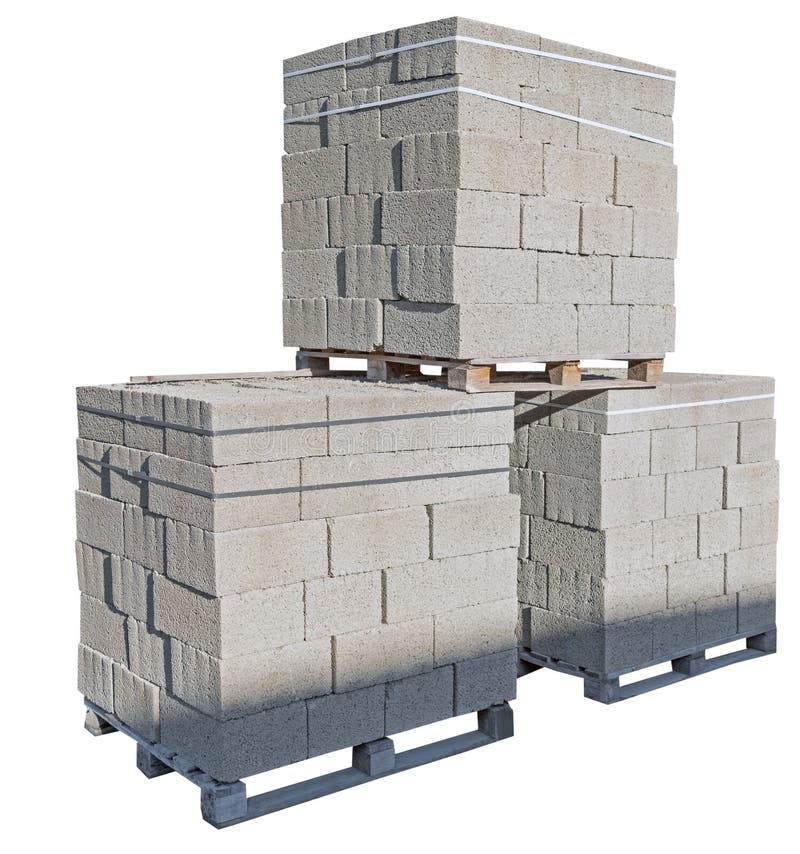 White Gas Silicate Blocks on a Pallet Stock Photo - Image of hard ...