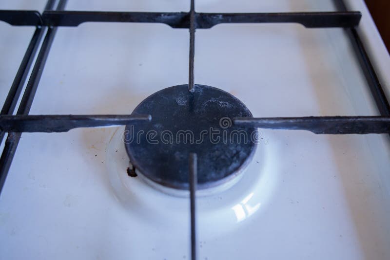 White Gas Stove Burner in the Kitchen Stock Photo - Image of building ...