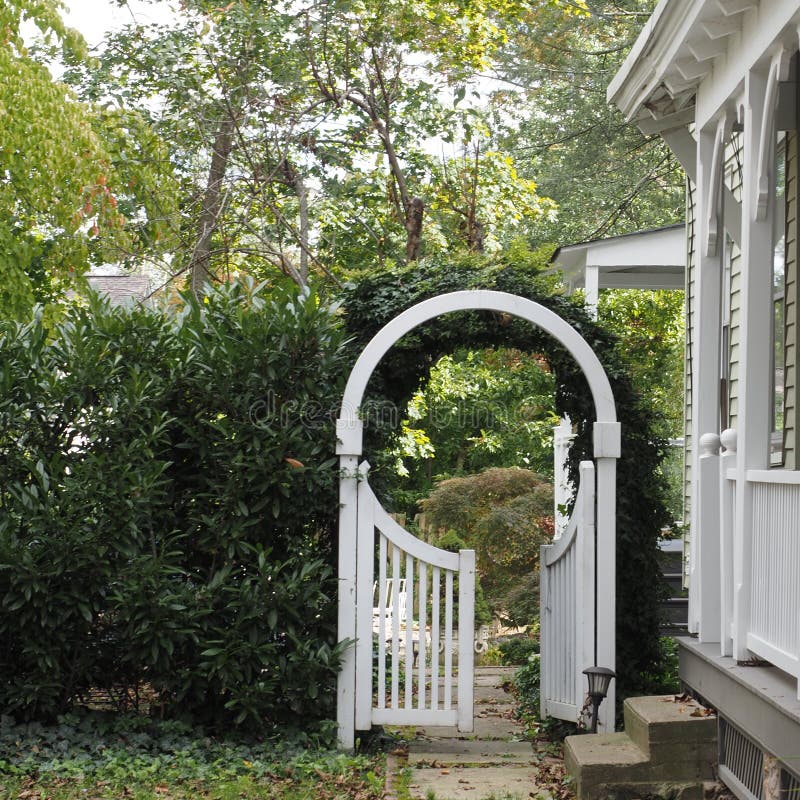 This White Gate with a Circular Look is Very Special. Stock Photo ...