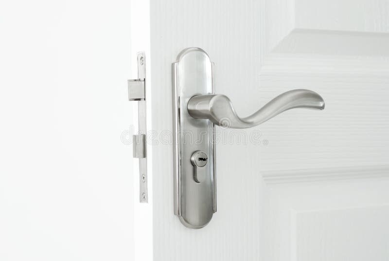 White gate with a lock stock image. Image of grid, entrance - 13110299