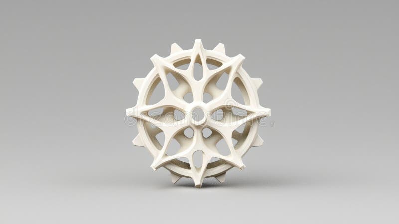 A White Gear with a Central Hole and Eight Smaller Gears Surrounding it ...