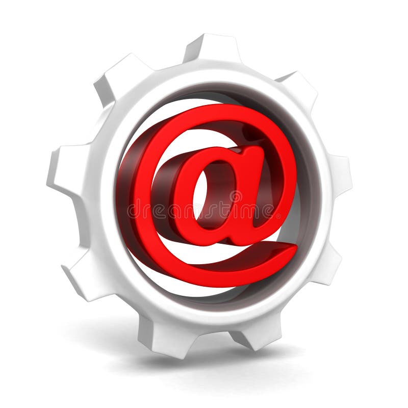 White Gear Red E Mail Symbol Stock Illustrations – 7 White Gear Red E ...