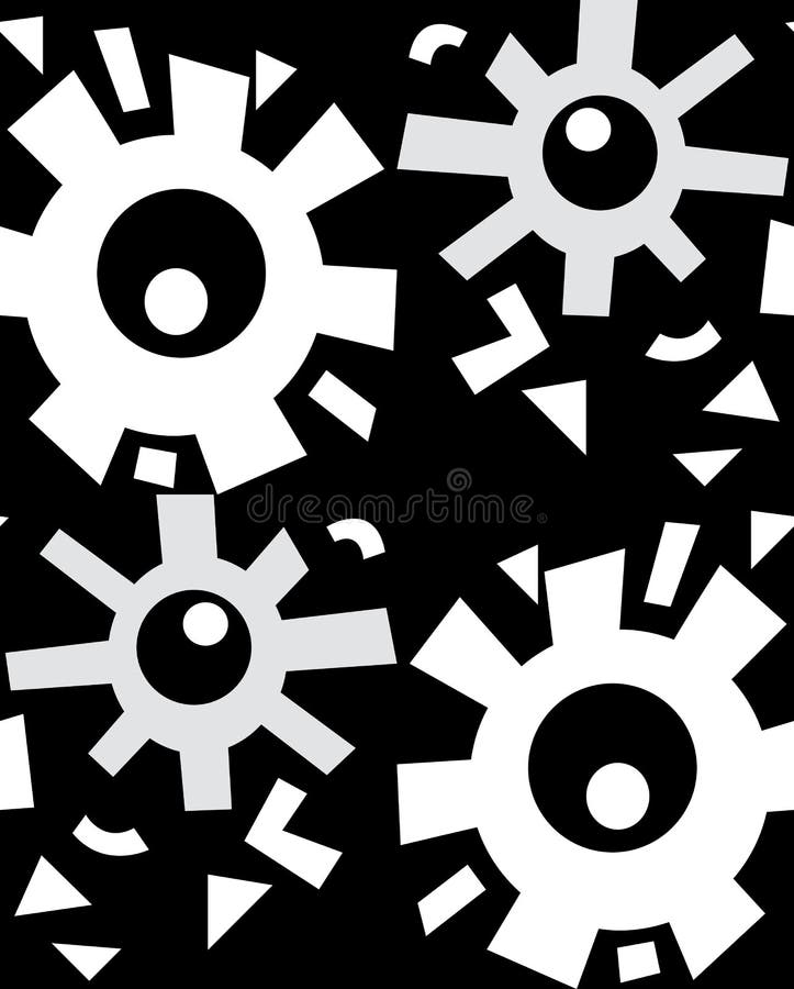 White Gear Shapes Pattern Stock Illustrations – 201 White Gear Shapes ...