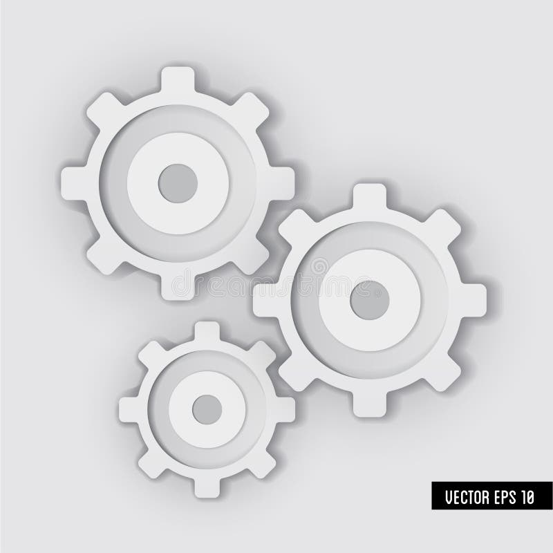 White Gear System. Vector Illustration Stock Vector - Illustration of ...