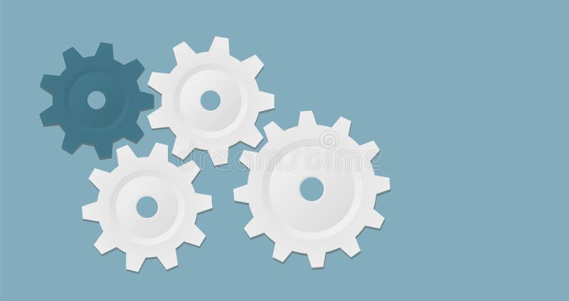 White Gears and Cogs on Blue, Cooperation Concept Background Stock ...