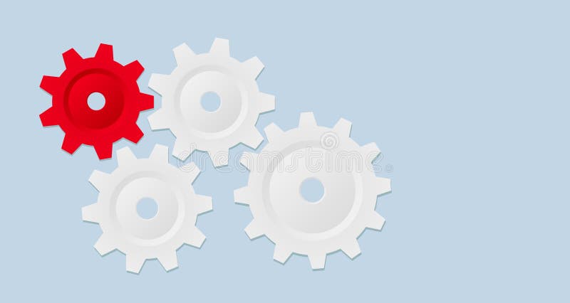 White Gears and Cogs on Blue, Cooperation Concept Background Stock ...