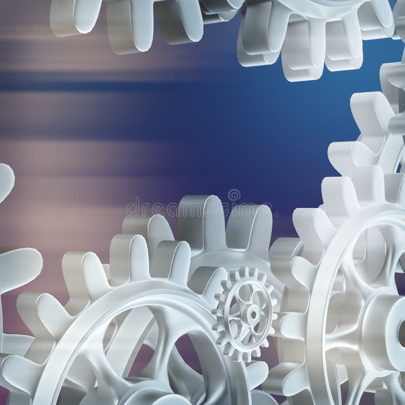 White gears and cogs macro stock illustration. Illustration of ...