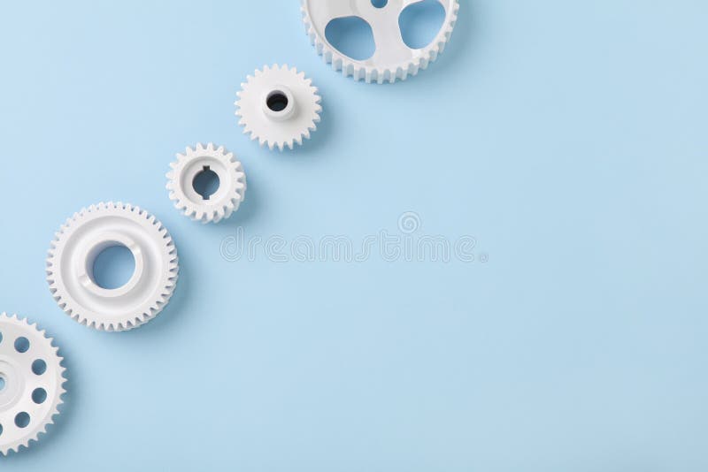 White Gears Wheels Flat Lay Symbolizing Idea, Cooperation or Teamwork ...