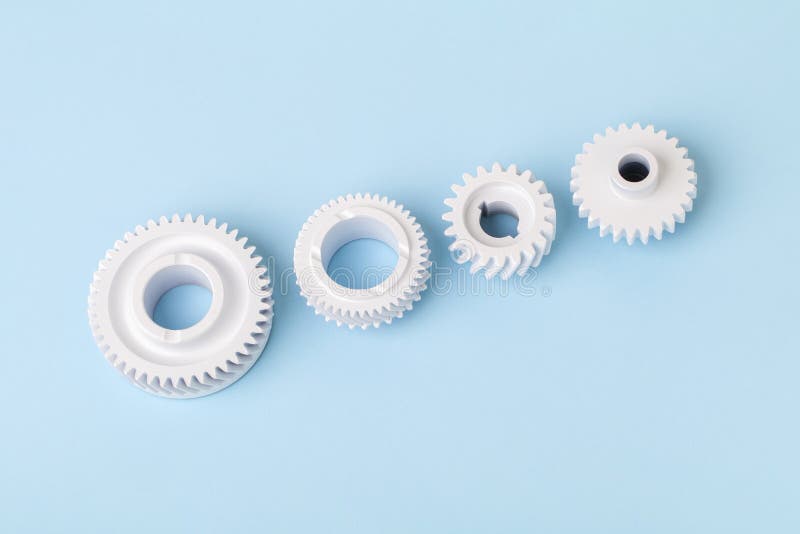 White Gears Wheels Flat Lay Symbolizing Idea, Cooperation or Teamwork ...