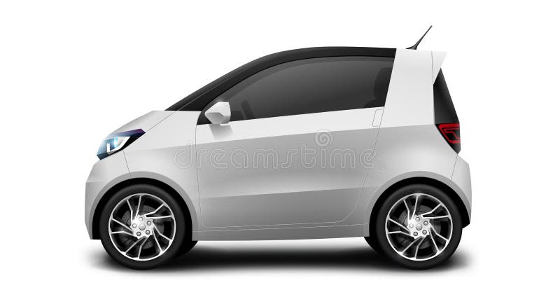 White Generic Compact Small Car on White Background Stock Illustration ...