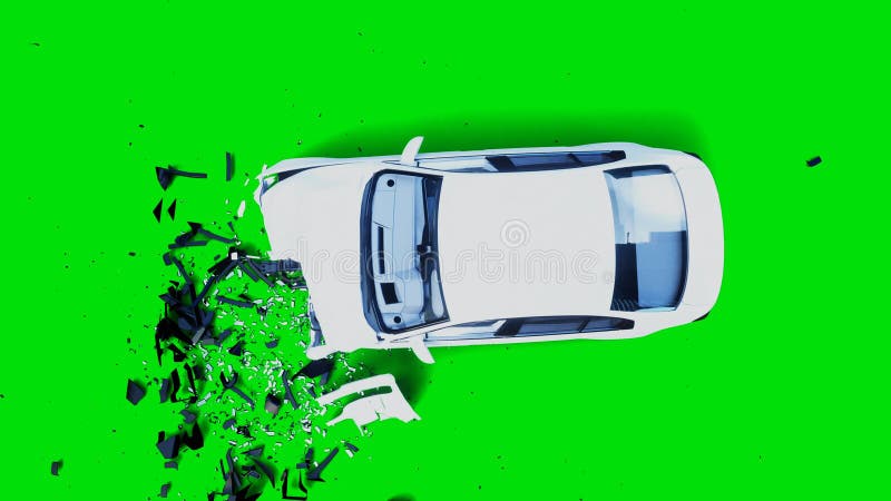 White Generic 3d Car Crashes into Invisible Wall. Car Accident Concept ...