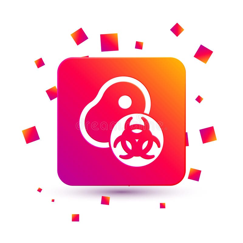 White Genetically Modified Meat Icon Isolated on White Background ...