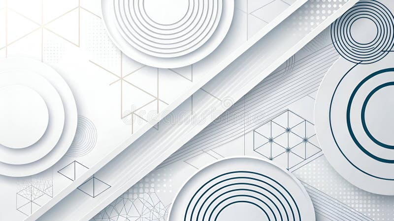 White Geometric Abstract Background with Overlapping Layers Stock ...