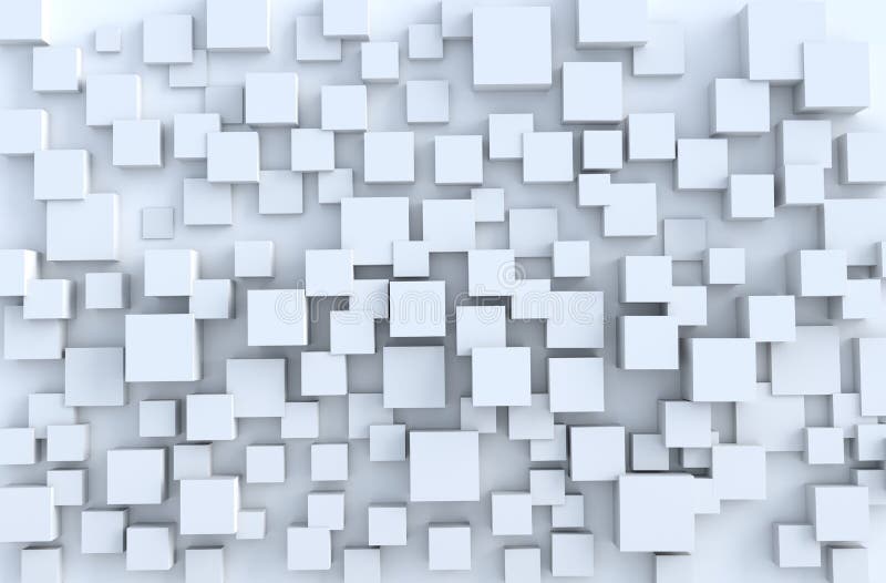 White Geometric Cube Shapes Background. Stock Illustration ...