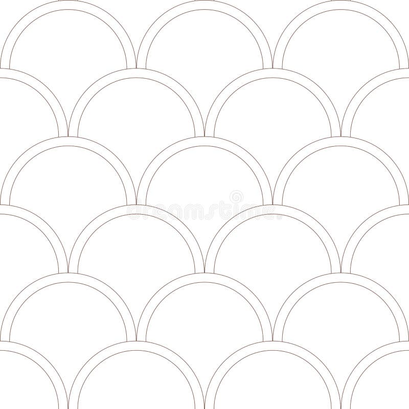 White Geometric Fish Scale Pattern, Minimalist Vector Wallpaper Stock ...