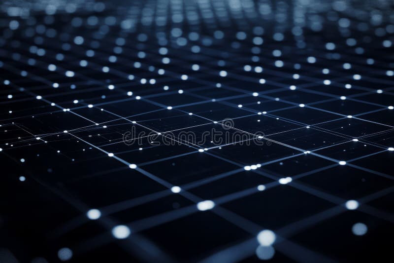 White Geometric Grid Lines on a Deep Black Background, Giving a ...