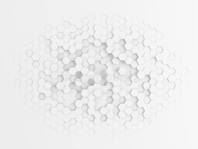 White Geometric Hexagon Texture Background Stock Illustration ...