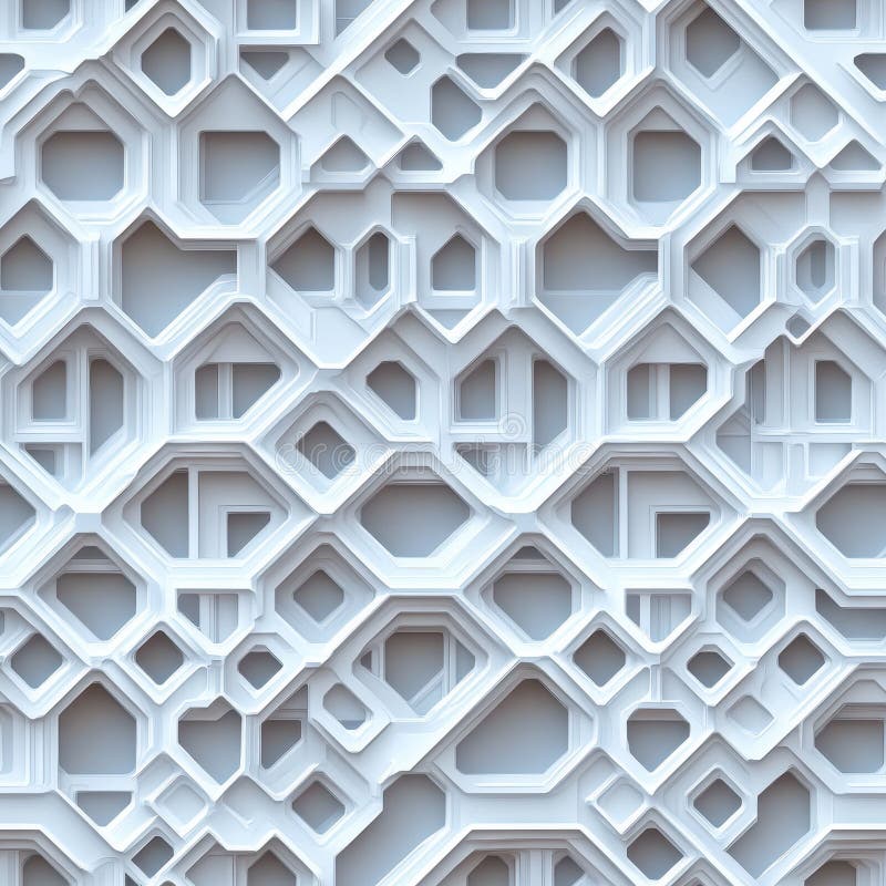 White Geometric Honeycomb Pattern Layered Depth Stock Photos - Free ...