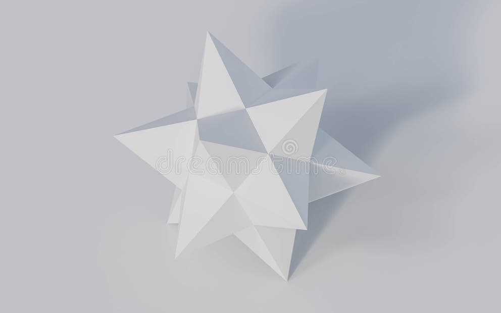 White Geometric Object Star Shape on White Background 3d Render ...