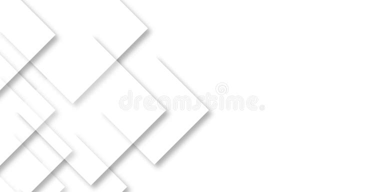 White Geometric Overlapping Square Pattern. Vector Illustration Technology Background with ...