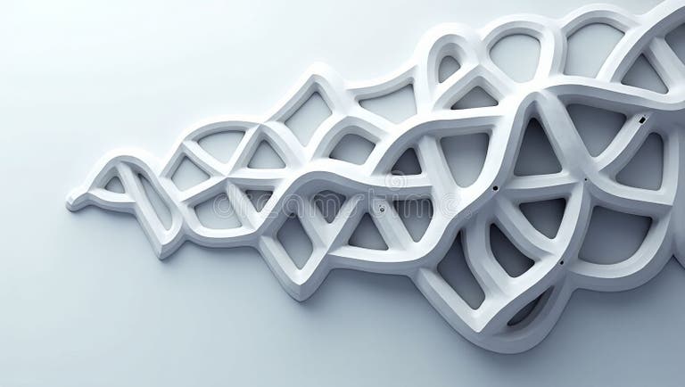 A White Geometric Pattern of Interwoven Shapes on a White Background ...