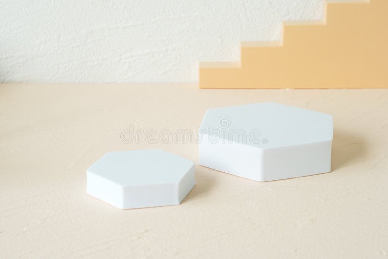 White Geometric Podium Mock Up for Product Display Branding Background ...