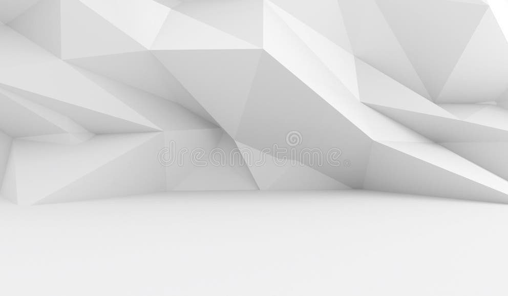 White Geometric Polygon Abstract Background. 3d Render Stock ...