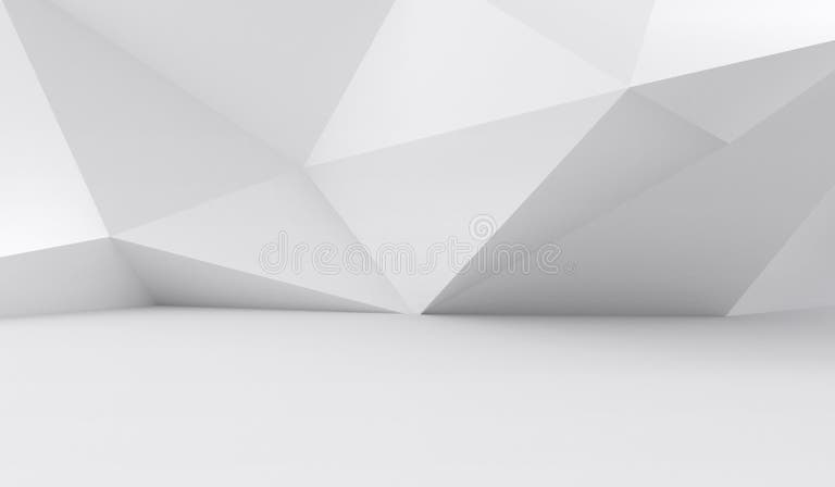 White Geometric Polygon Abstract Background. 3d Render Stock ...