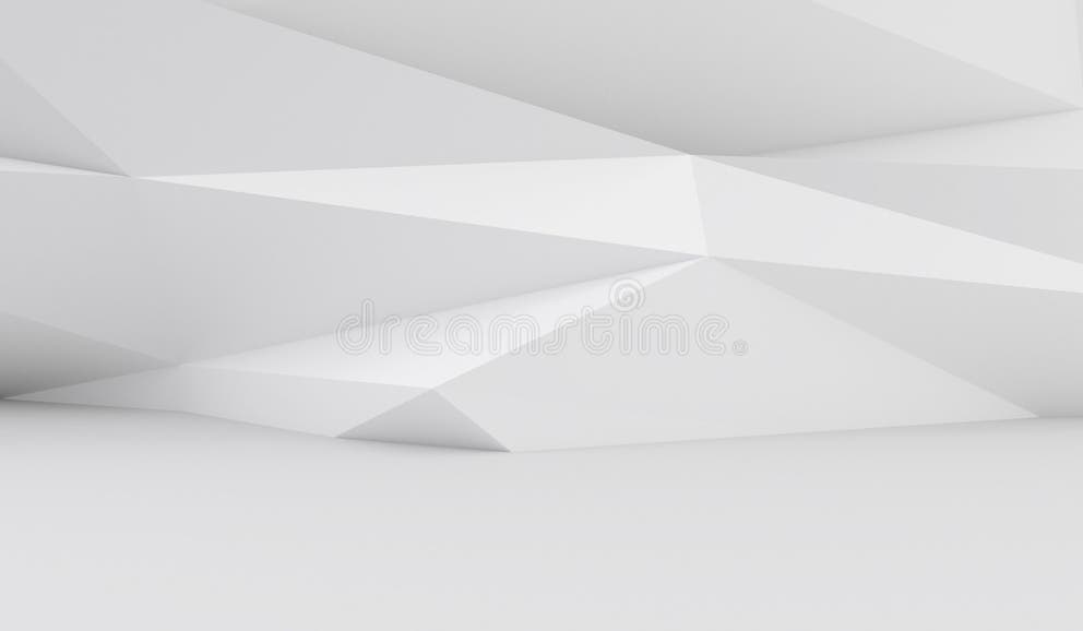 White Geometric Polygon Abstract Background. 3d Render Stock ...