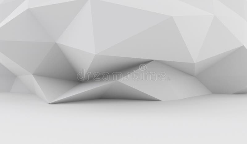White Geometric Polygon Abstract Background. 3d Render Stock ...