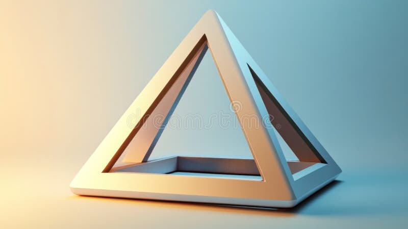 White Geometric Pyramid, Hollow Structure, Soft Light Stock ...