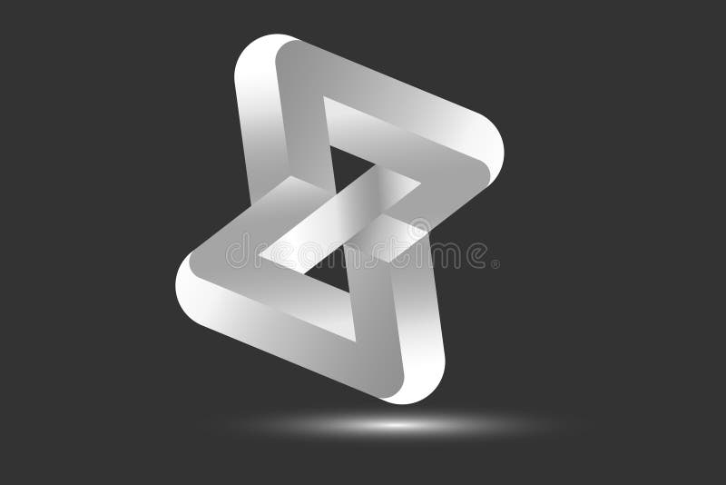White Geometric Shape Logo Design 3D Element Template. Modern Twisted ...