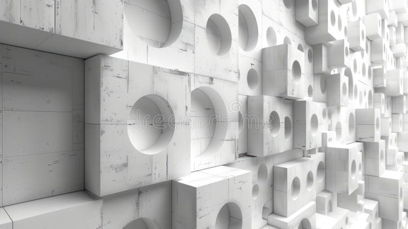 White Geometric Shapes in Rotation - Abstract 3D Animation Loop Stock ...