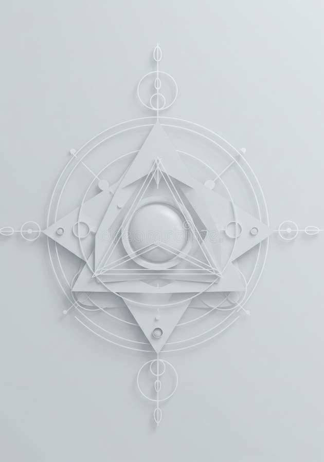 White Geometric Symbol Abstract Sacred Geometry Design Stock ...