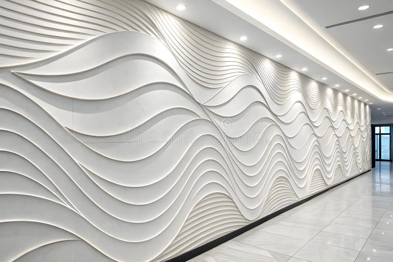 White Geometric Wave Wall Texture Background Stock Illustration ...